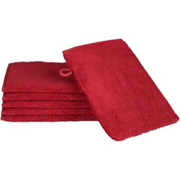 Ross Waschhandschuh &raquo;Sensual Skin&laquo; mit Aloe-Vera-&Ouml;l veredelt rot Frottier B/L: 16cmx22cm, 6 Stk.