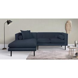 Home Affaire Ecksofa &raquo;Lillibeth L-Form Designsofa, Ma&szlig;e B/T/H: 240/173/83 cm&laquo; Zierkissen als Wendekissen, in Samtoptik oder Cord blau 100% Polyester B