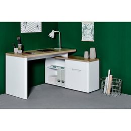 Jahnke Eckschreibtisch &raquo;CU-LIBRE 150 E&laquo; 1 Stk. tlg. wechselseitig montierbar braun B/H/T: 140cm x 77cm x 59cm