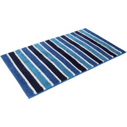 Vossen Badematte &raquo;&raquo;Fancy&laquo;&laquo; H&ouml;he 16 mm fu&szlig;bodenheizungsgeeignet blau Polyacryl rechteckig (60cm x 100cm ) WC-Vorleger rechteckig ohne Ausschnitt (50cm x 60cm)