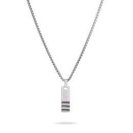 Fynch-Hatton Herren Fynch-Hatton Kette mit Anh&auml;nger &raquo;Schmuck Geschenk Edelstahl Halskette Classic Tag&laquo; silber Edelstahl, L: 60 B: 4mm