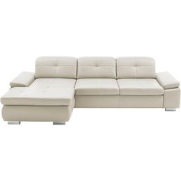 Die PlanBar Ecksofa &raquo;PN-IN16012 L-Form, Breite 309 cm&laquo; inkl. Sitztiefenverstellung, optional mit Kopfteilverstellung wei&szlig; B/H/T: 309cm x 85cm x 195cm,