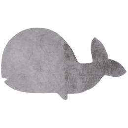 Kayoom Kinderteppich &raquo;Lille 862&laquo; Motivform 15 mm H&ouml;he Kurzflor, Rabbit, weich flauschig, Wal Kontur Polyester B : 114cm 1 Stk., 15mm, L: 66cm