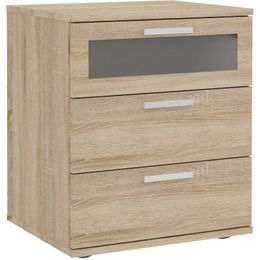 FMD Nachtkommode Breite ca. 45 cm braun Holzwerkstoff B/H/T: 45cm x 53,5cm x 38cm, 3 Stk.