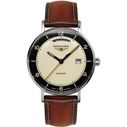 BAUHAUS Herren BAUHAUS Automatikuhr &raquo;Vintage Pilot Automatic&laquo; Armbanduhr, Herrenuhr, Made in Germany, Mechanische Uhr, analog, Tag braun Einheitsgr&ouml;&szlig;e