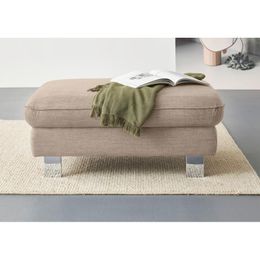 COTTA Hocker &raquo;Driver&laquo; mit edlen Metallf&uuml;&szlig;en beige 100% Polyester B/H/T: 101cm x 46cm x 65cm, Flachgewebe LEINENOPTIK
