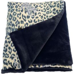 Apelt Plaid &raquo;Maurice 140X180&laquo; trendiges Leomuster schwarz Polyester B/L: 140cm x 180cm