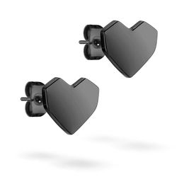 Liebeskind Berlin Damen Paar Ohrstecker &raquo;Schmuck Edelstahl Urban Heart Herz&laquo; schwarz Edelstahl