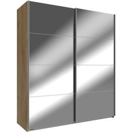 wimex Schwebet&uuml;renschrank &raquo;Easy&laquo; mit Vollspiegel braun B/H/T: 135cm x 210cm x 65cm, T&uuml;ren: 2 Stk.