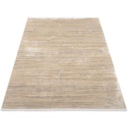 OCI DIE TEPPICHMARKE Teppich &raquo;BESTSELLER GLORY&laquo; rechteckig 8 mm H&ouml;he Glanz Viskose, mit Fransen, Hoch Tief Struktur, Vintage, Wohnzimmer braun Viskose