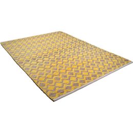 Tom Tailor HOME Teppich &raquo;Geometric&laquo; rechteckig 7 mm H&ouml;he Flachgewebe, handgewebt, Material: 60% Baumwolle, 40% Jute gold Baumwolle, Jute B : 65cm 1 