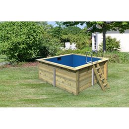 Karibu Rechteckpool &raquo;Milano BxLxH: 320x353x124cm&laquo; 44 mm starke kesseldruckimpr&auml;gnierte Holzbohlen aus Fichtenholz braun &Oslash;/B/H/L: Breite 320cm x H&ouml;he 124cm x 