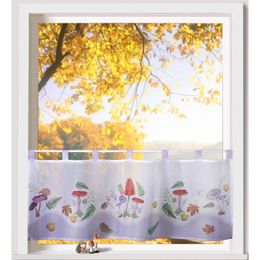 Weckbrodt-Gardinen Scheibengardine &raquo;Silvan&laquo; Schlaufen 1 Stk. tlg. Bistro, Voile, bedruckt, transparent, HxB 45x120cm, Gardine, Store bunt Voile, Polyester 45cm, 