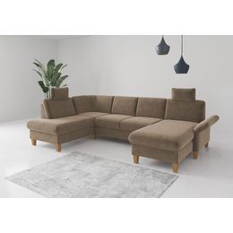 OTTO home Wohnlandschaft &raquo;Rochelle, U-Form&laquo; optional mit Armteilverstellung, mit Schlaffunktion & Bettkasten braun 100% Polyester B/H/T: 314cm x 90cm 