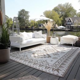ELLE DECORATION Teppich &raquo;Dynamic, Wendeteppich&laquo; rechteckig 5 mm H&ouml;he Flachgewebe, In-& Outdoor, Modern, wendbar, Balkon, Wohnzimmer, Au&szlig;en beige 