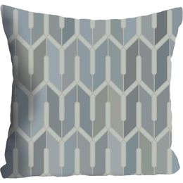 queence Dekokissen &raquo;Grey&laquo; mit grafischem Muster, Kissenh&uuml;lle ohne F&uuml;llung, 1 St&uuml;ck grau Polyester B/L: 40cm x 40cm, 1 Stk.