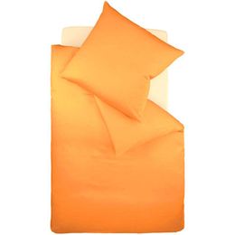 Fleuresse Bettw&auml;sche &raquo;Colours in 135x200, 155x220 oder 200x200 cm&laquo; 2 Stk. Bettw&auml;sche aus 100% Baumwolle, uni, mit Rei&szlig;verschluss gold Mako-Satin, 