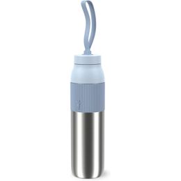 Emsa Isolierflasche &raquo;beYou Twist&laquo; mit integriertem Sieb und Trageband, 100% dicht, sp&uuml;lmaschinengeeignet blau Edelstahl, Polypropylen (PP), Silikon 700ml