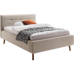 Meise M&ouml;bel meise.m&ouml;bel Polsterbett &raquo;Lotte&laquo; mit Lattenrost und Bettkasten beige Bezug Bett: Strukturstoff (100% Polyester) Liegefl&auml;che L&auml;nge B: 200cm x 140cm, 