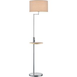 Trio Leuchten Stehlampe &raquo;Claas&laquo; E27 1 Stk. schwenkbar, USB Anschluss mit Ladefunktion, Leuchtmittel tauschbar grau 1, &Oslash; 40cm H: 160cm, 1 Stk.