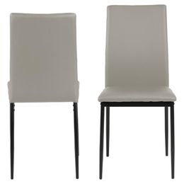 ACTONA GROUP Esszimmerstuhl &raquo;Demina&laquo; (Set) 4 Stk.in Samtvelours oder Kunstleder grau B/H/T: 43,5cm x 92cm x 53cm, 4 Stk., PU Lederimitat grau