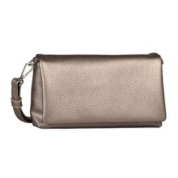 Tom Tailor Damen Tom Tailor Abendtasche &raquo;Xia&laquo; klares Design mit Logopr&auml;gung und flie&szlig;ender Silhouette in Lederoptik silber B/H/T: 23cm x 13cm x 5cm