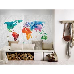Livingwalls living walls Fototapete &raquo;Designwalls Colourful World 2&laquo; glatt Vlies, Wand, Schr&auml;ge, Decke bunt Vlies B/L: 3,5m x 2,55m