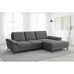 Sit & More sit&more Ecksofa &raquo;Chelsea L-Form, B: 264 cm, mit Armteil-& Sitztiefenverstellung&laquo; optional Schlaffunktion und Bettkasten grau 100% Polyester B/H/T: 