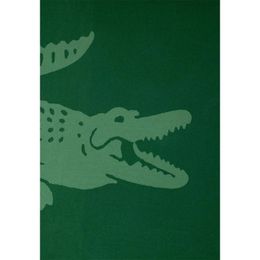 Lacoste Plaid &raquo;LREFLET&laquo; mit Label-Applikationen gr&uuml;n Baumwolle B/L: 130cm x 170cm