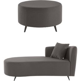 Home Affaire Recamiere &raquo;Hulby&laquo; wahlweise mit und ohne Hocker und Armlehne links oder rechts grau 100% Polyester B/H/T: 182cm x 82cm x 90cm, Struktur 