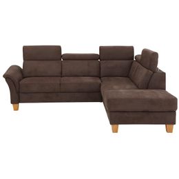 OTTO home Ecksofa &raquo;Conville L-Form&laquo; Federkern, wahlweise mit Schlaffunktion und Bettkasten bzw. Stauraum braun 100% Polyester B/H/T: 247cm x 84cm x 