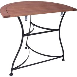 Garden Pleasure Gartentisch &raquo;Balkonhalbtisc &raquo;WIEN&laquo;&laquo; BxTxH: 85x54x74 cm, halbrund braun B/H/T: 85cm x 74cm x 54cm