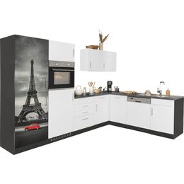 KOCHSTATION K&uuml;chenzeile &raquo;KS-Paris &ndash; K&uuml;chen mit einzigartigen Fotomotiven auf den Fronten&laquo; Stellbreite 290/220 cm, wahlweise mit E-Ger&auml;ten und 