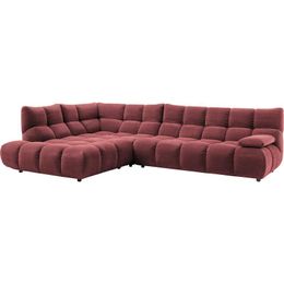 Home Affaire Ecksofa &raquo;Cozy Bubble, mit klappbarer Armlehne, Breite 324 cm&laquo; mit eleganter Steppung, Rundumbezug & weicher Polsterung rot 95% Polyester,