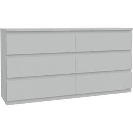 FORTE Kommode &raquo;Edmore&laquo; gro&szlig;e Kommode, grifflose Front, Stauraum, 6 Schubladen wei&szlig; Holzwerkstoff B/H/T: 153,9cm x 79,8cm x 42,2cm, 6 Stk.