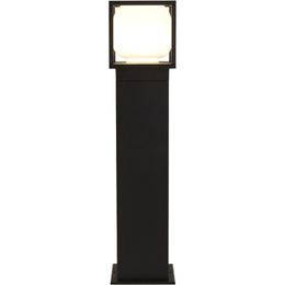 Searchlight Au&szlig;en-Stehlampe &raquo;Athens Au&szlig;enleuchte - Schwarzes Metall und Opalglas&laquo; LED-Modul 1 Stk. schwarz H: 65cm, 1 Stk.