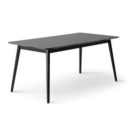 Esstisch &raquo;Meza Designtisch mit Auszugsfunktion und 2 Einlegeplatten&laquo; abgerundete Tischplatte MDF, Massivholzgestell, in zwei Breite schwarz 