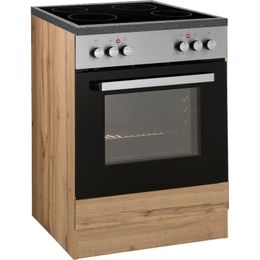 KOCHSTATION Herdumbauschrank &raquo;KS-Colmar&laquo; 60 cm, geeignet f&uuml;r Herd-Set braun Holzwerkstoff wotaneiche, B/H/T: 60cm x 85cm x 60cm