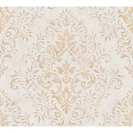 Livingwalls living walls Vliestapete &raquo;Tapete mit Ornamenten barock&laquo; floral gemustert gl&auml;nzend matt metallic ornamental strukturiert Tapete Klassik Metallic 