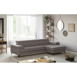 OTTO home Ecksofa &raquo;Astra L-Form, B: 300 cm&laquo; mit Kopfteilverstellung, optional Schlaffunktion & Bettkasten grau 100% Polyester (PES) B/H/T: 300cm x 