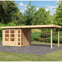 Karibu Gartenhaus &raquo;Nordsee 3&laquo; beige Holzwerkstoff ohne Fu&szlig;boden, ohne Dacheindeckung