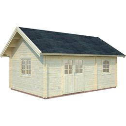 Palmako Gartenhaus &raquo;Ferienhaus Sandra&laquo; inklusive Fu&szlig;boden beige Massivholz Fu&szlig;boden im Gartenhaus, ohne Dacheindeckung