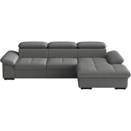 Sit & More sit&more Ecksofa &raquo;Viola, L-Form, B: 260 cm&laquo; optional Schlaffunktion,inkl Armteil- & Kopfteilverstellung grau 100% Polyester B/H/T: 260cm x 73cm x 