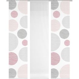 Vision S Schiebegardine &raquo;3ER SET BORDEN&laquo; Paneelwagen 3 Stk. tlg. HxB: 260x60, Schiebevorhang 3er Set Digitaldruck rosa Polyester 260cm, Paneelwagen, 60cm