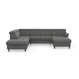 Sit & More sit&more Wohnlandschaft &raquo;Marano U-Form&laquo; inklusive Kopfteilverstellung, optional Schlaffunktion & Bettkasten grau 98% Polyester, 2% Polyamid B/H/T: 