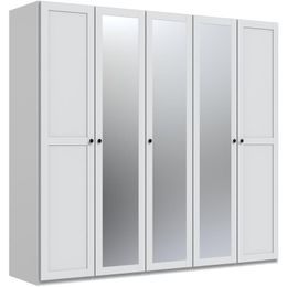 wimex Kleiderschrank &raquo;New York mit Spiegelt&uuml;ren&laquo; in 5 Breiten und 2 H&ouml;hen wei&szlig; B/H/T: 225cm x 236cm x 58cm