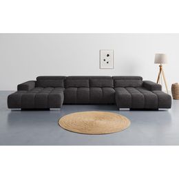 COTTA Wohnlandschaft &raquo;Orion U-Form, B: 400 cm&laquo; Kopfteilverstellung & 4 Kissen, optional elektr. Sitztiefenverstellung 100% POLYESTER (PES) B/H/T: 