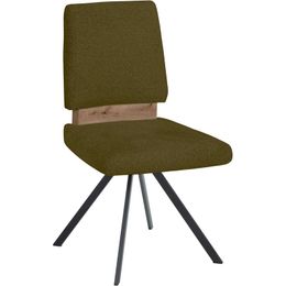 massivline&more Esszimmerstuhl &raquo;Br&uuml;gge 300&laquo; () 1 Stk. gr&uuml;n Holzwerkstoff, Metall, Stoff B/H/T: 48cm x 92cm x 59,5cm, 1 Stk., Microfaser Struktur (100%