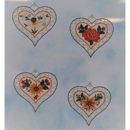Stickereien Plauen Fensterbild &raquo;4 Jahreszeiten&laquo; bunt Polyester B/L: 13cm x 13cm