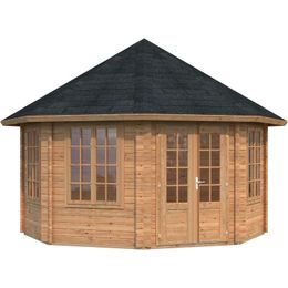 Palmako Gartenhaus &raquo;Pavillon Hanna&laquo; hellbraun braun Massivholz Fu&szlig;boden im Gartenhaus, ohne Dacheindeckung